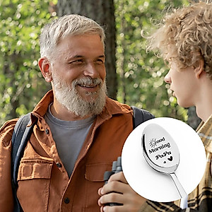 Papa Gifts from Grandchildren Grandaughter Grandson Good Morning Papa Spoon Engraved Papa Birthday Fathers Day Gift for Grandpa Dad Christmas Gifts Papas Coffee Spoon