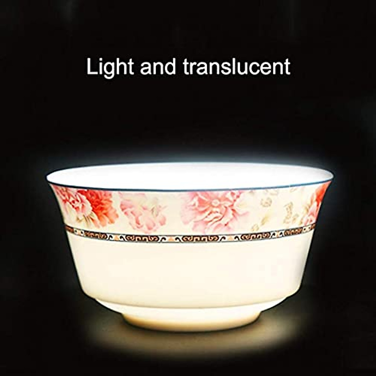 Dinner Set,28 Pieces Dinnerware Bone China Tableware Set Ceramics Flower Pattern Dinner Sets Plates Bowls Combination for Family Party