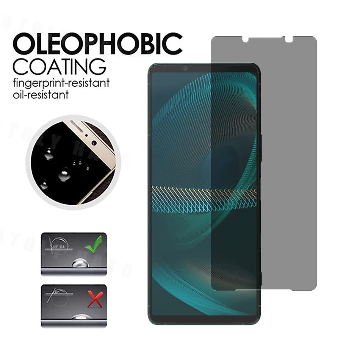 AISELAN for Sony Xperia 5 III Anti-Spy Tempered Glass, [2 Pcs] 9H Hardness Anti-Scratch Anti-Peeping Privacy Screen Protector Proteceive Film for Sony Xperia 5 III Phone