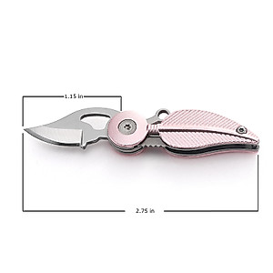 Titagail Mini Folding Knife,Pocket Knife for Men and Women, Blade Length 1.15in(pink)
