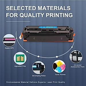 TEINO Compatible Toner Cartridge Replacement for HP 410A CF410A CF411A CF412A CF413A for Color Laserjet Pro MFP M477fnw M477fdw M477fdn Pro M452nw M452dw M452dn (Black, Cyan, Magenta, Yellow, 4 Pack)