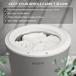 Lagute iSnug Towel Warmer for Bathroom, with 3-Level Timer, Warning Alarm RGB Light, Auto Shut-Off, 5.3 Gal Heating Bucket for Bathrobe, Blanket, Gray