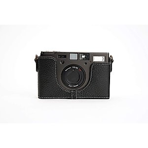 TP Original Handmade Genuine Real Leather Half Camera Case Bag Cover for Contax T3 Black Color
