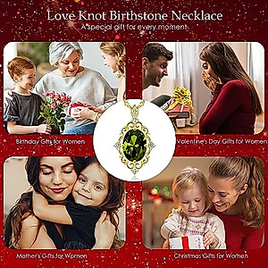 DAZLIME Birthstone Gold Necklace for Women,crystal necklace,Delicate Handmade Vintage Gold Plated pendant necklace, Personalized Jewelry Gifts for Women, Friend, Lover, Mother, Grandmother