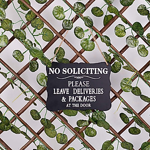 WaaHome Please Leave Deliveries and Packages At The Door Sign, No Soliciting Sign for House Home Door Business, 6''x8''