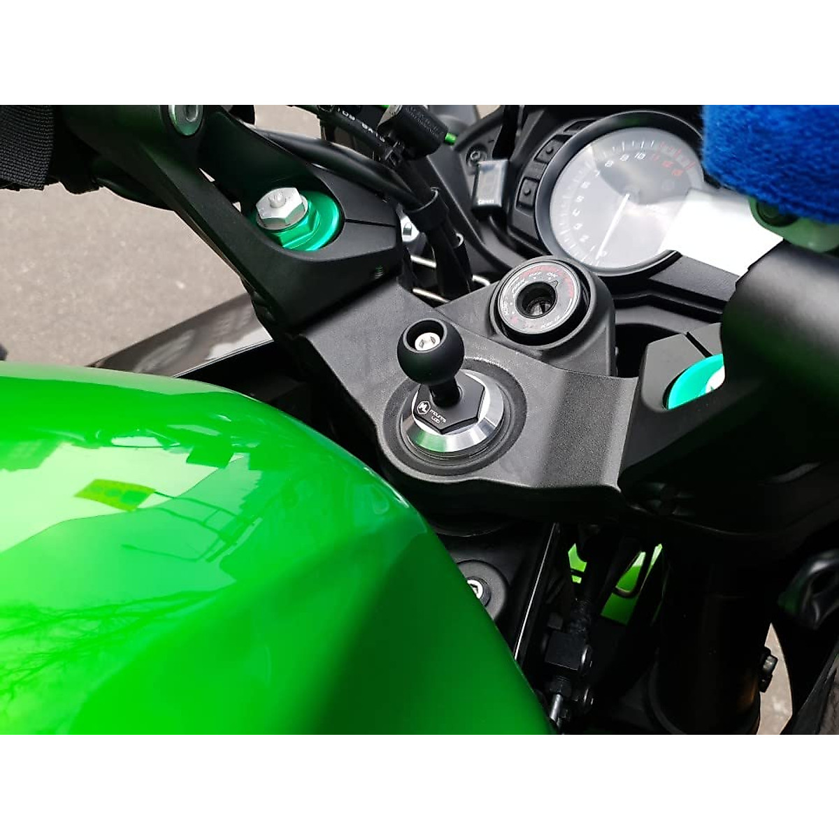 Mounts Lab MotoMount Ninja- Kawasaki Ninja Motorcycle for 12mm Hexagon Hole Mount/Fork stem Base Mount with 1inch(25mm) Ball- Compatible with Phone/Camera/GPS Mount(Adapter), black (ML-Ninja01)