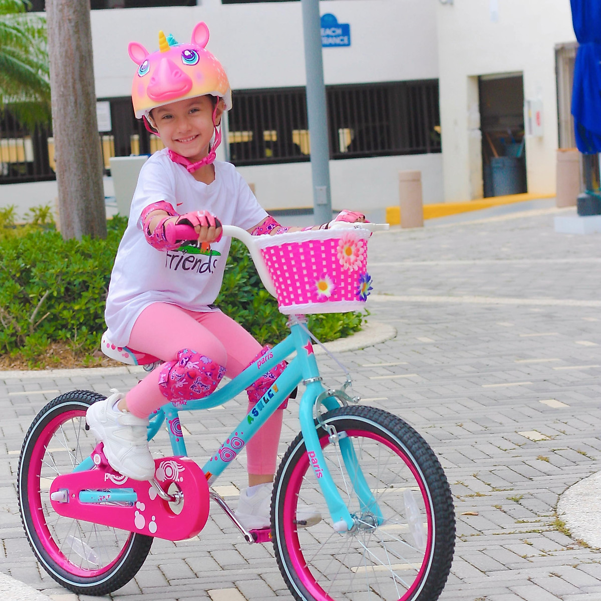 JOYSTAR 14 Inch Girls Bike for 3-5 Years Old Kids Toddler Bike with Training Wheels and Handbrake for Early Rider Birthday Gift Kids' Bicycles Blue