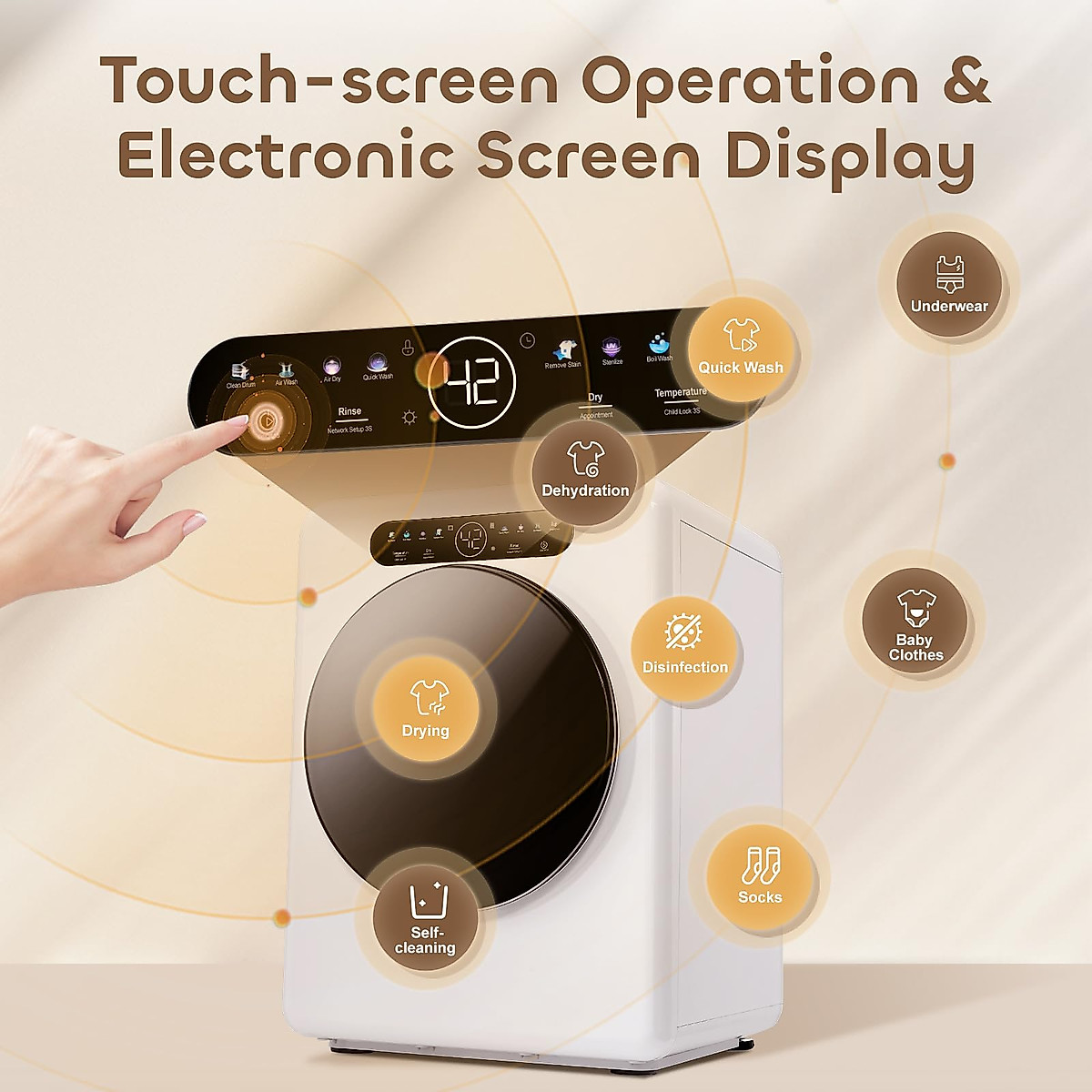 2 In 1 Mini Portable Washer and Dryer Combo, Mini Washing Machine With 24 Hours Reservation Mode and High-temp Stain Removal for Baby Clothes, Underwear, and Socks. (9l/pl)