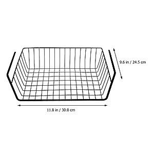 SOLUSTRE Fridge Drawer 2pcs Storage Rack Partition Wrought Iron Storage Basket Cupboard Shelf