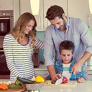 Bekhic Santoku Knife- SKnife Pro Kitchen Knife 7 Inch Kitchen Knife Asian Knife Japanese Chef Knife made of German High Carbon Stainless Steel ，Ergonomic Handle, Ultra Sharp (Silver&Maroon)