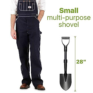 Shovel, Garden Shovel for Digging, 28" Gardening Shovels Heavy Duty with D Handle, Pointed Spade Shovel for Camping, Edging, Beach Sand, Metal Garden Shovel with Fiberglass Shaft, Black