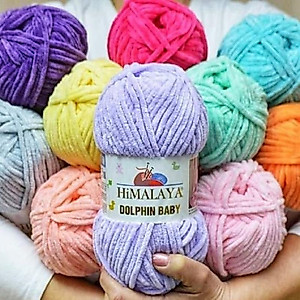 2 Pack/Skeins Himalaya Dolphin Baby, Each Skein 100 Gr/3,5 oz, 120 mt/ 132 yd, Super Bulky Yarn, Blanket Yarn, Velvet Yarn, Knitting Yarn, Amigurumi Yarn, Baby Yarn 80341