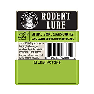 Grandpa Gus's Rodent Lure for Traps, All-Natural Food-Grade Attractant Gel to Bait Mice & Rats, 0.5oz (Pack of 2)