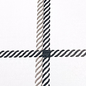 SimpleLife4U Black Striped Furniture Paper Peel & Stick White Grid Shelf Drawer Liner Cover Furnitures 17.8 Inch by 9.8 Feet