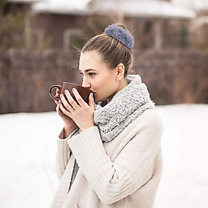 16 Pieces Rabbit Fur Hair Accessories: Fluffy Scrunchies, Pom Pom Hair Ties, and Elastic Ponytail Holders for Women and Girls (Color Set 1)