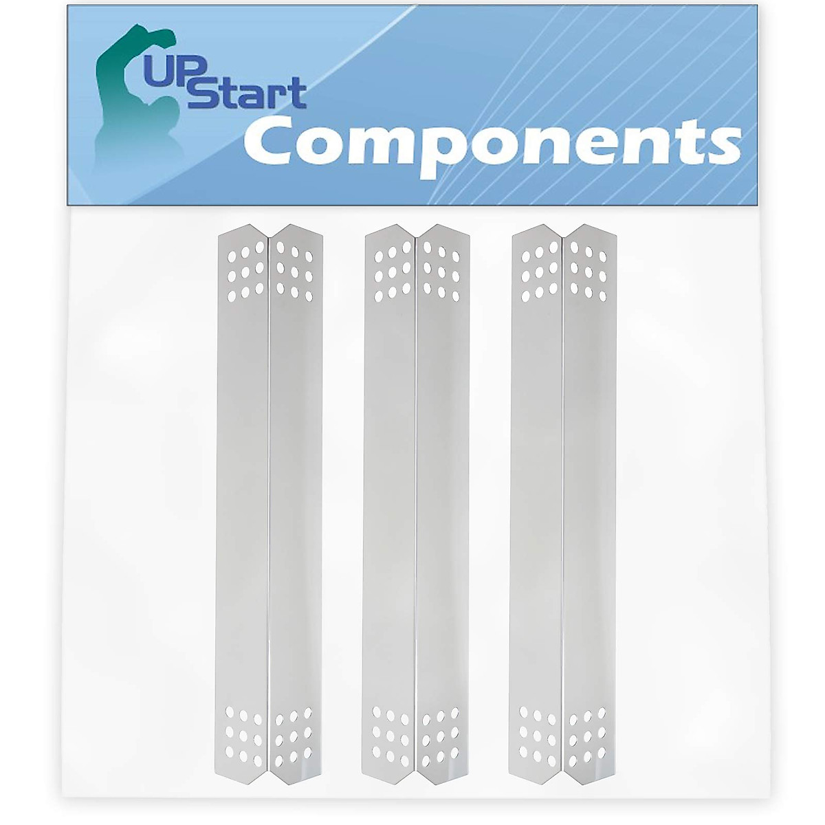 3-Pack BBQ Grill Heat Shield Plate Tent Replacement Parts for Jenn Air 720-0720 - Compatible Barbeque Stainless Steel Flame Tamer, Guard, Deflector, Flavorizer Bar, Vaporizer Bar, Burner Cover 16 1/8"