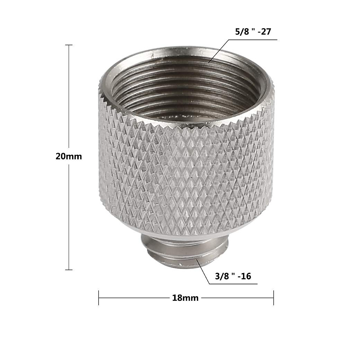 CAMVATE 5/8"-27 Female to 3/8"-16 Male Adapter for Microphone Stand Mount - 0987