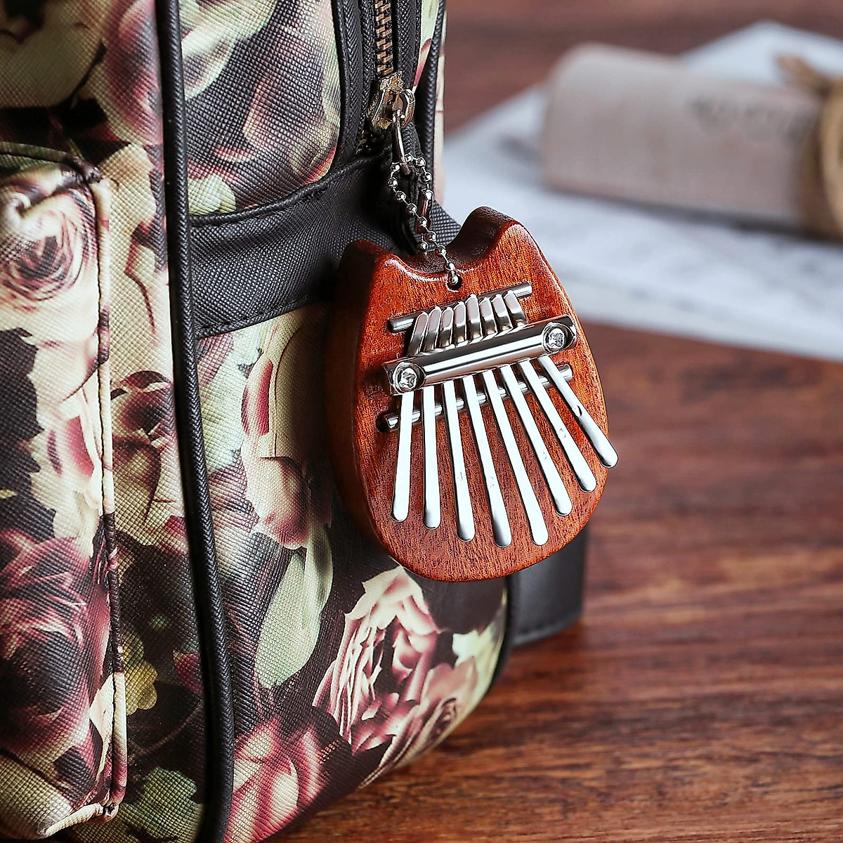 MIFOGE Mini Kalimba Thumb Piano 8Keys Wooden,Exquisite Finger Piano with Lanyard Waterproof Protective Box,Musical Instrument,Gift for Toddler Child Valentines Adult Beginners