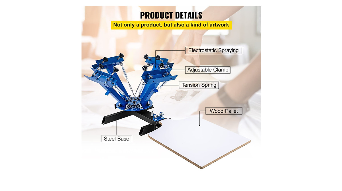 VEVOR 4 Color Screen Printing Press for DIY T-Shirts