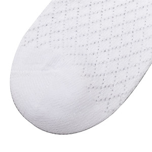 Looching 4/5 Pair Baby Girls Eyelet Ruffle Cotton Lace Socks White Princess Dress Socks For Toddler Kids Child 1-10 Years (as1, age, 8_years, 10_years, White)