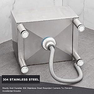 Stainless Steel Floor Mount Mop Sink/Basin with Strainer, Slop Sinks for Commercial Kitchen, Restaurant, Business, Garages, Basements/19.7in