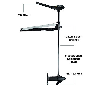 Minn Kota 1355963 Edge Freshwater Hand-Steer Bow-Mount Trolling Motor with Hand Control and Latch & Door Bracket, 55 lbs Thrust, 52" Shaft