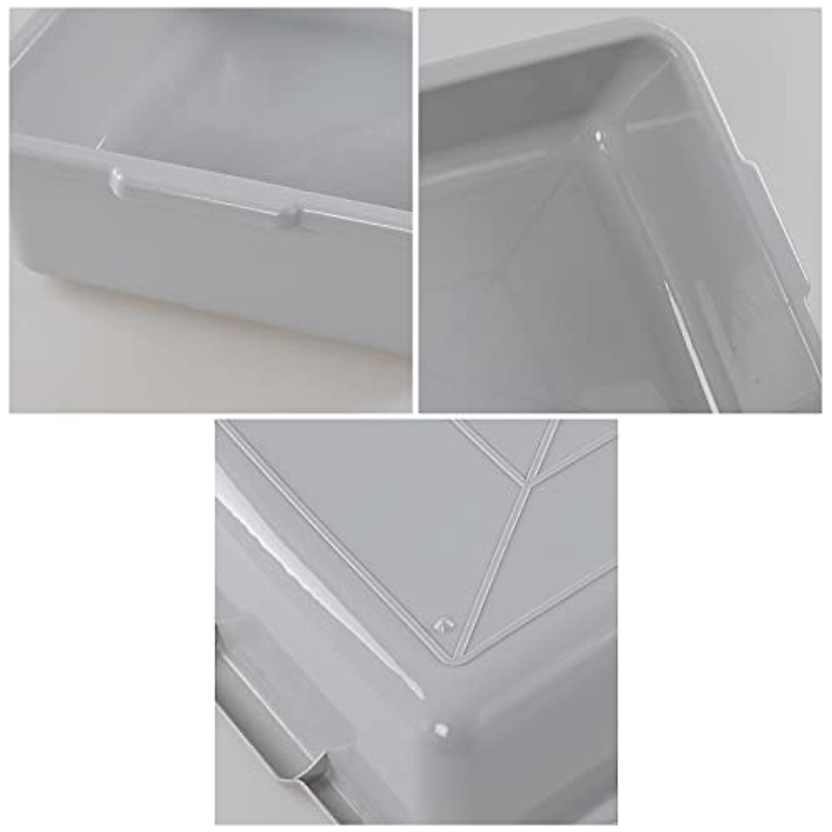 Utiao 13 L Commercial Bus Tub Box, 3-Pack Dishpan Basin Tub, Grey