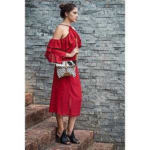 Myra Bag Devious Upcycled Canvas & Cowhide Crossbody Bag S-1339