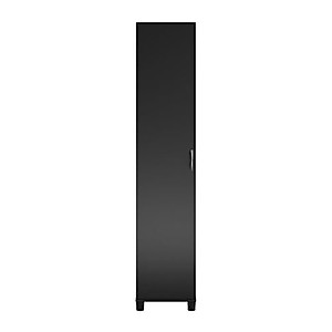 Pemberly Row Transitional 16" Utility Storage Cabinet in Black