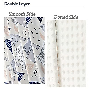Vollmic Baby Blanket Bedding Flannel Fleece Minky Blanket Unisex Baby Plush Blanket with Dotted Backing (Polar Bear)
