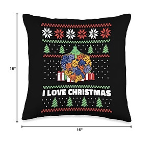 Kittens Hearts Knitting Wool Christmas Design Co. Cute Kittens in a Heart Cat Lover Christmas Xmas Design Throw Pillow, 16x16, Multicolor