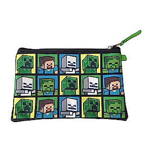 Bioworld Minecraft Creepers 5pc Backpack Bookbag Set Licensed