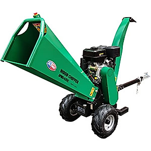 All Power America APWC420E Heavy Duty Durable Chipper Shredder Mulcher w/Electric Start-Max 6" Inch Wood Diameter Capacity Gas Powered, 15HP 420cc, Green