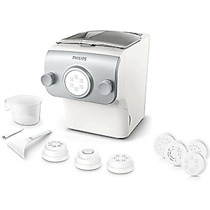Philips Pasta & Noodle Maker Plus, Integrated Smart Scale - HR2378/06 (White, 8 Pasta Shaping Discs)