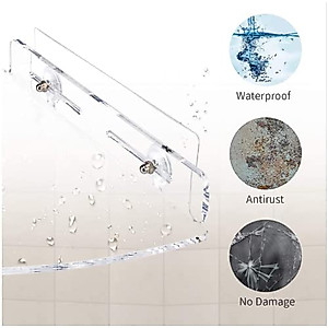 weddingwish 2 Pack Corner Shower Caddy, Transparent Acrylic Shelf, Wall Mounted No Drilling Traceless Adhesive Bathroom Storage Organizer, Storage Rack for Toilet, Shampoo, Dorm, and Kitchen