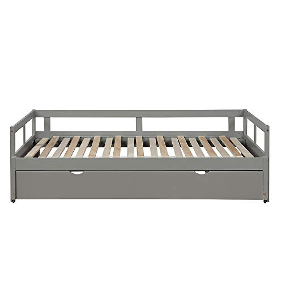 Lifeand Twin to King Extending, Wooden Daybed with Trundle, Gray