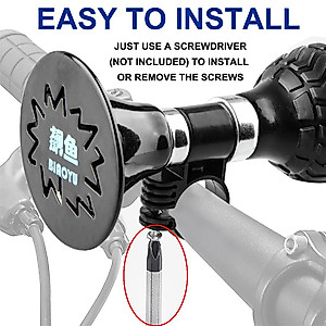 JONMON Bike Horn, 120dB Loud Bicycle Bugle Clown Rubber Squeeze Ball Loudspeaker Cycling Ring for Adults Child Bikes Handlebars Mount