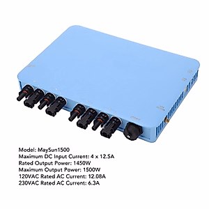 Solar Grid Tie Micro Inverter WiFi Control MPPT DC to AC 120V 230V Pure Sine Output Waterproof Solar Inverter (1500W)