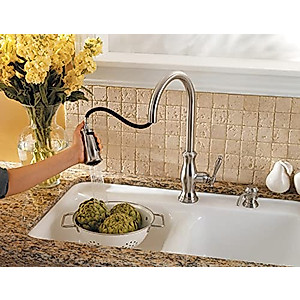 Pfister GT529-TMY Hanover 1-Handle Pull-Down Kitchen Faucet with Soap Dispenser, Tuscan Bronze