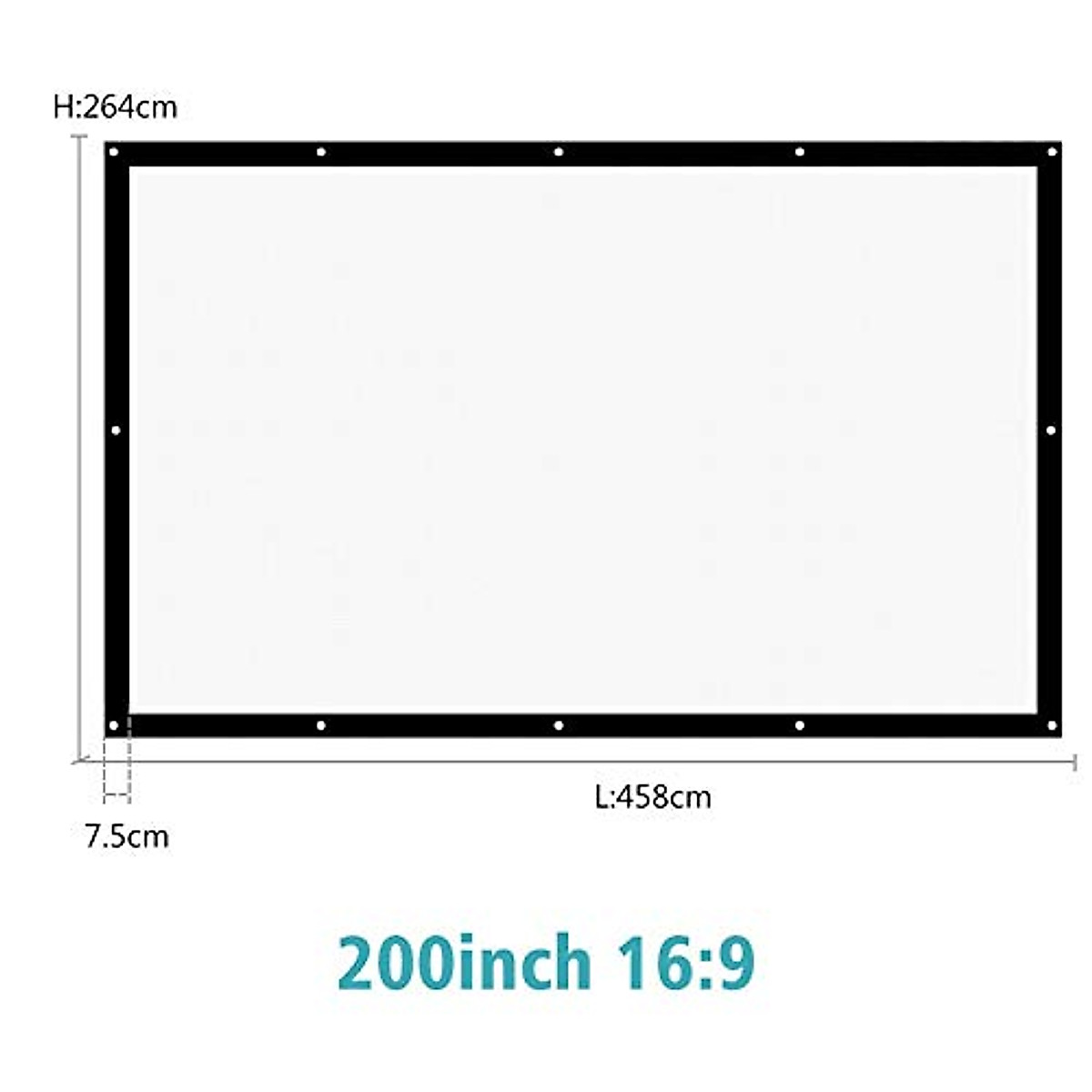 180/200/250/300 Inch Projection Projector Screen 16:9 Fold Portable Screen Canvas Matt White for Home Film Wall Mounted (Size : 250 inch)