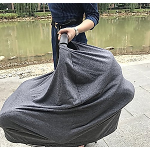 Grey Baby Car Seat Covers-Infant Stroller Cover,Carseat Canopy for Girls and Boys-Nursing Cover Breastfeeding Scarf by TSD STORY(Cover+BabyBeanie+Small Bag)