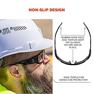 Ergodyne Skullerz Odin Anti-Fog Safety Glasses - Black Frame, Clear Lens