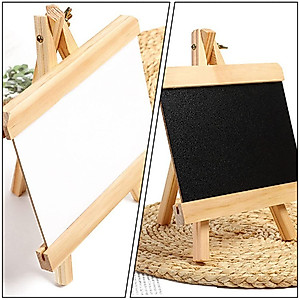 Chalkboard Signs Tabletop Blackboard Plaque: 2pcs Mini Craft Message Sign for Painting Drawing Supplies Black White