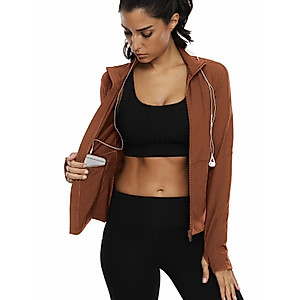 VUTRU Women's Workout Yoga Jacket Full Zip Running Track Jacket