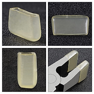 LEONTOOL 4Pcs Replacement Rubber Tips For Glass Breaking Pliers Flat Jaws Tips Key Fob Hardware 1 Inch Key Fob Pliers Attach Rubber Tips Stained Glass Supplies for Hardware Install Stained Glass Work