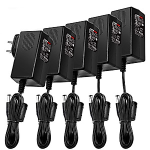 CHANZON 12V 1A UL Listed 12W AC DC Switching Power Supply Adapter (Input 100-240V, Output 12 Volt 1 Amp, 6Ft Cord, 12 Watt Max) Wall Wart Transformer Charger for DC12V Security CCTV Camera (5-Pack)