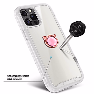 NGB Supremacy Case for iPhone 11 Pro Max, Full Body Protection with [Built-in Screen Protector] Ring Holder/Wrist Strap, Slim Fit Shockproof Bumper Durable Cover Case (Clear)