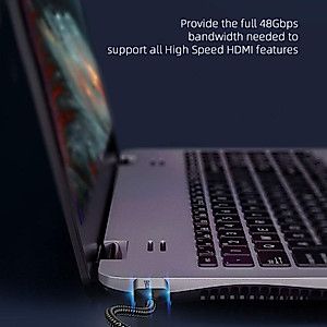 Cabletime 8K HDMI Ultra HD High Speed 60Hz 4K@144Hz and HDR Support 48Gbps Cable Compatible with Apple TV Roku Netflix PS4 Pro Wii Xbox One X Samsung Sony LG (1M/3.3FT)