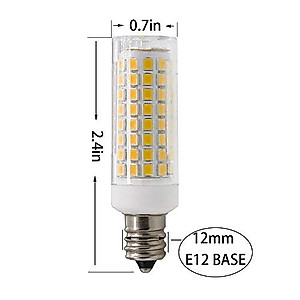 SZHZS E12 LED Light Bulb, Dimmable E12 Candelabra Base Light Bulbs, 70-75W Equivalent 750 Lumens, 4 Packs for Chandelier, Ceiling Fan, Desk Lamp (Warm White)