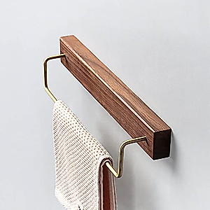 Wall-Mounted Towel Rack, Towel Bar Punch-Free Bathroom Shelf Solid Wood Retro Towel Bar, for Bathroom Bedroom